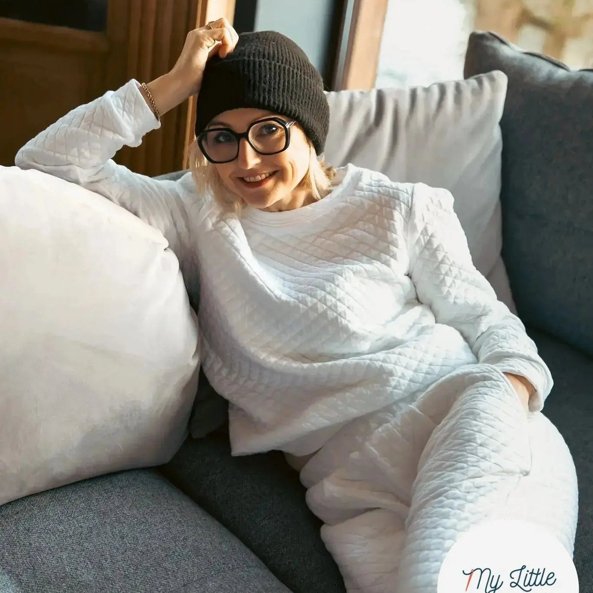 JERSEY MATELASSE BLANC LOSANGES - My Little Coupon